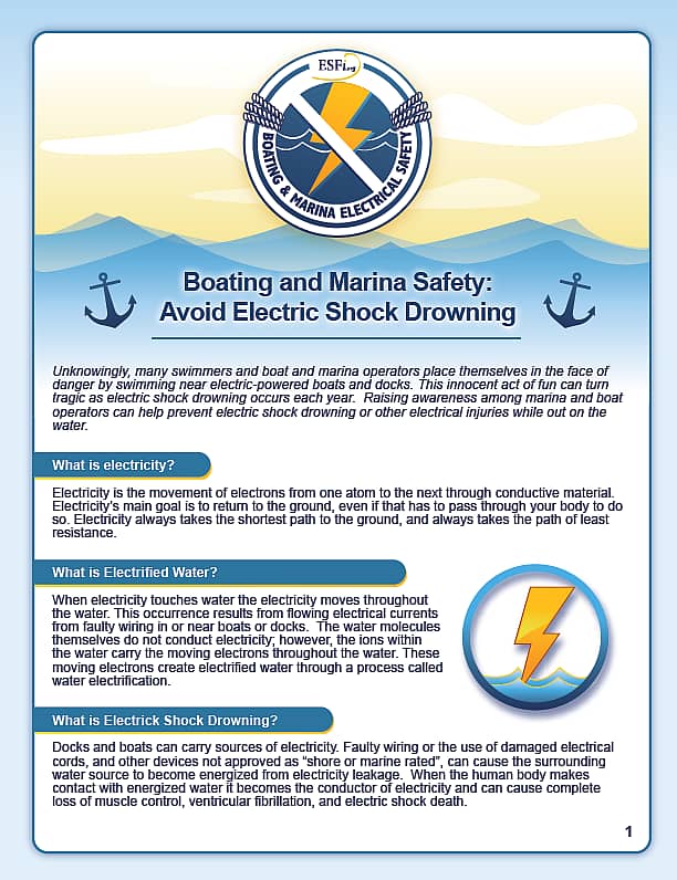 Boating and Marina Safety Toolkit: Avoid Electric Shock Drowning ...