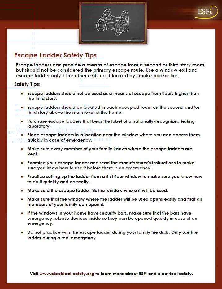 Escape Ladder Safety Tips - Electrical Safety Foundation
