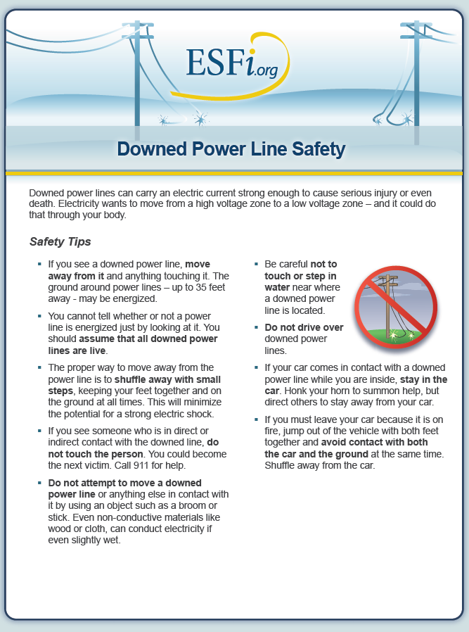 Downed Power Lines - Electrical Safety Foundation