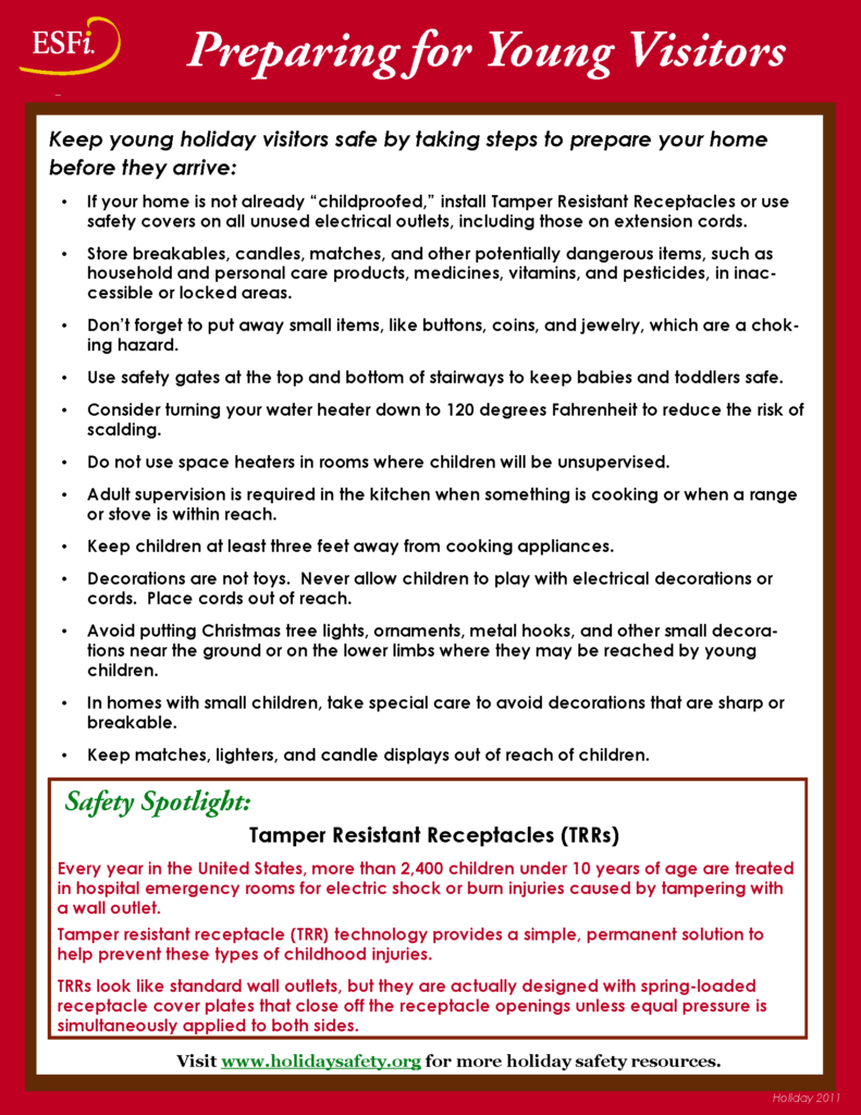 Preparing for Young Holiday Visitors - Electrical Safety Foundation ...
